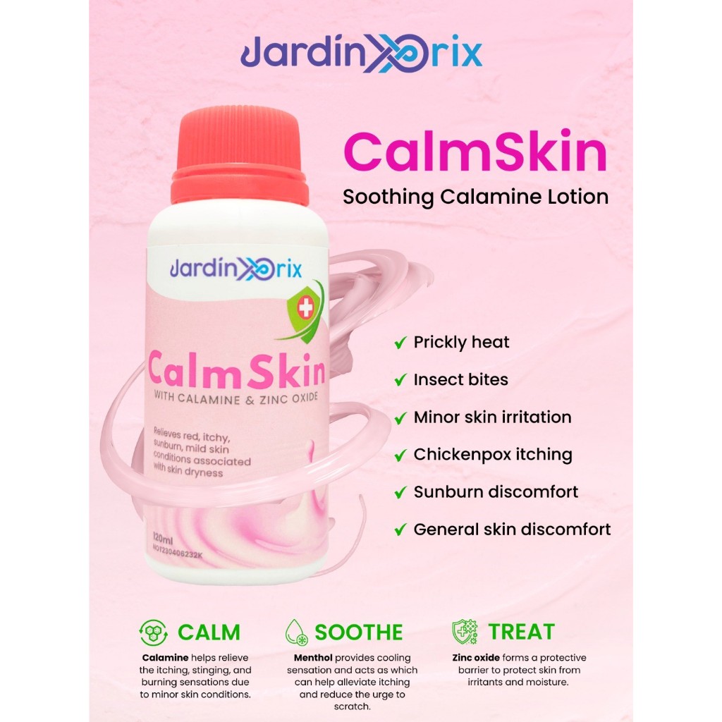 CalmSkin Lotion 120ml (Exp:1/2027) (Calamine ,Zinc Oxide, Menthol ...