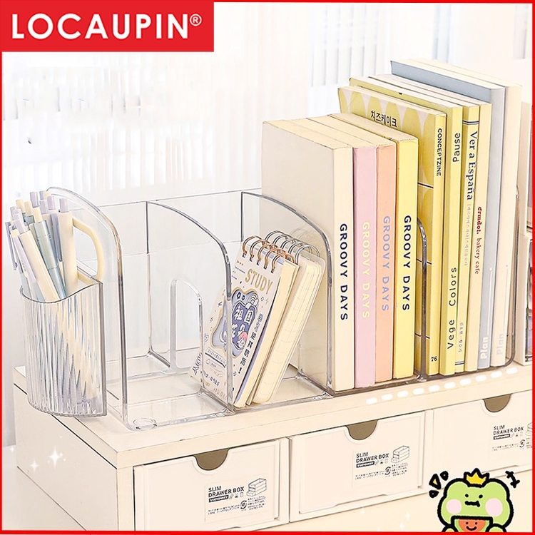 Locaupin Shelf Small Bookcase, Desktop Book Organizers and Mini ...