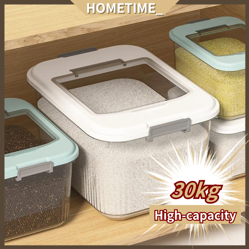 30kg Rice Storage Food Container Large Capacity Rice Bucket Barang ...