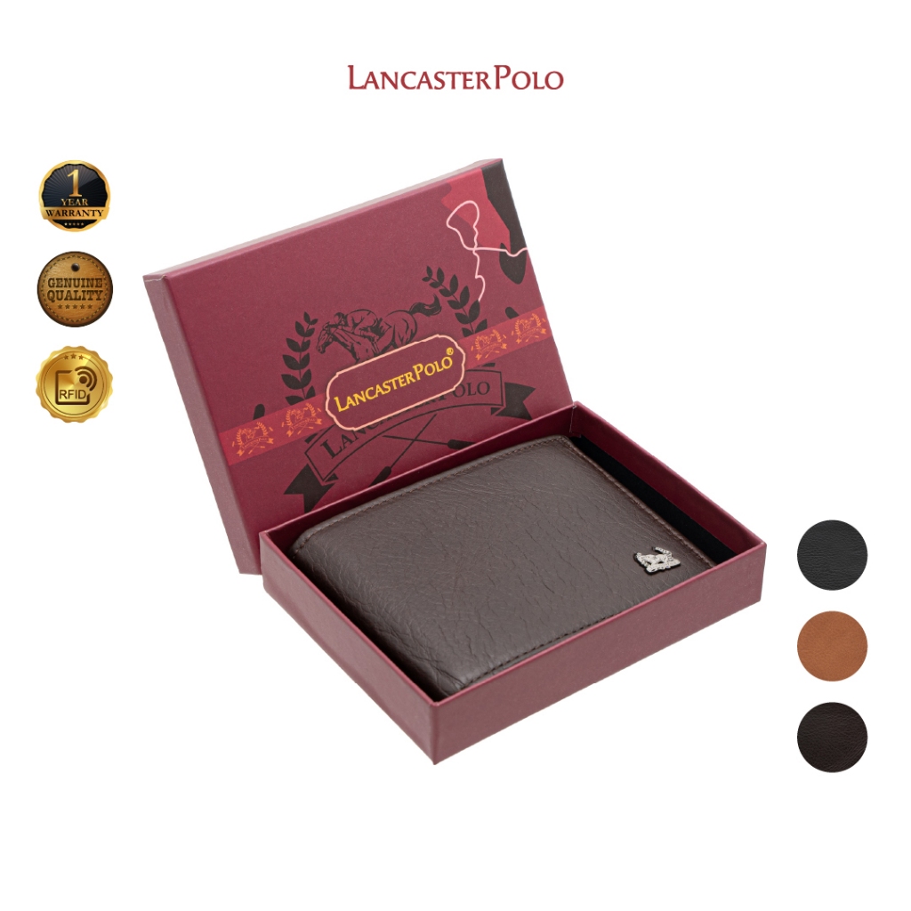 Lancaster Polo Men’s Top Grain Leather Bi-Fold Wallet with Box - 3 ...