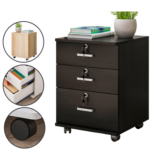 3 Tier 3 Lock Office File Cabinet Modern Removable Lock Drawer File ...