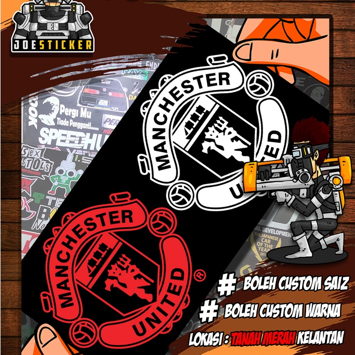 STICKER MANCHESTER UNITED PELBAGAI SAIZ | Shopee Singapore