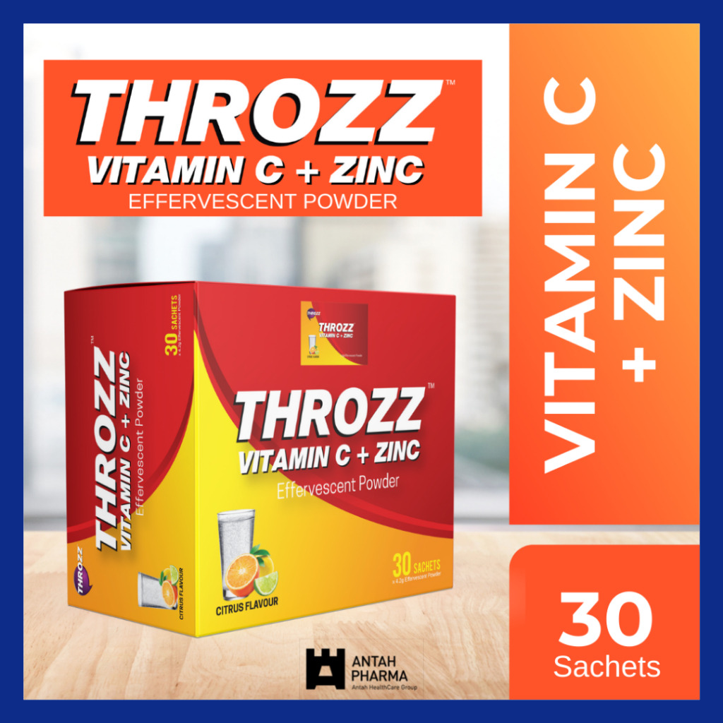 THROZZ VITAMIN C + ZINC Effervescent Powder (30 Sachets) | Shopee Singapore
