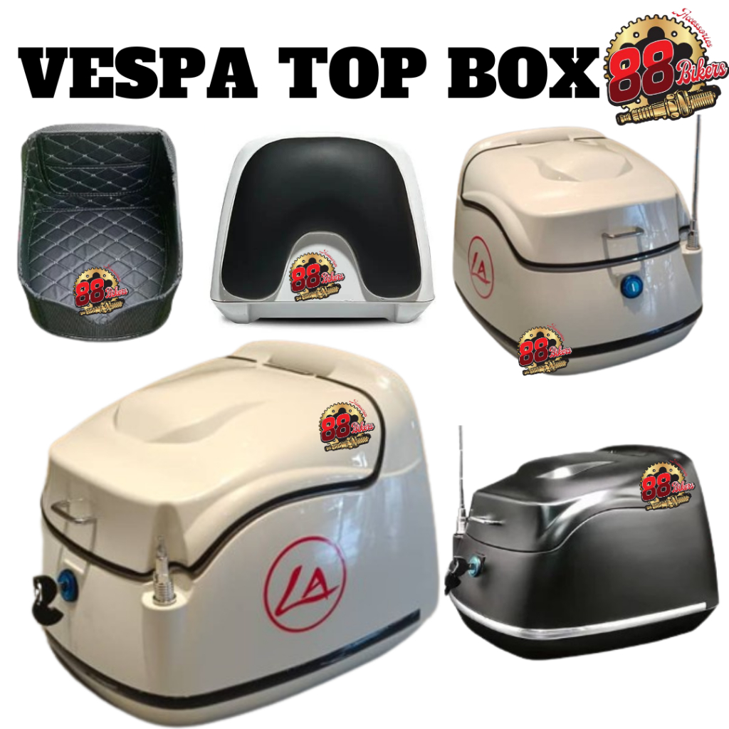 Universal Scooter Motorcycle 38L Vespa Royal Alloy Scomadi Top Box Moto ...