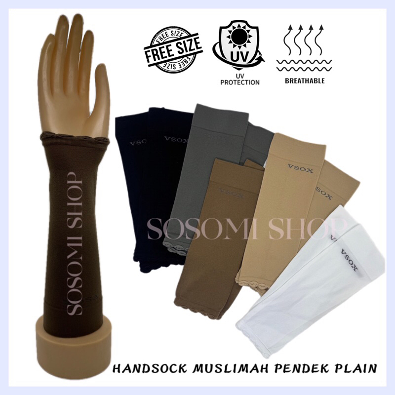 New ARRIVE VSOX_ Short Plain Muslimah Handsocks / Muslimah Arm Sleeves ...