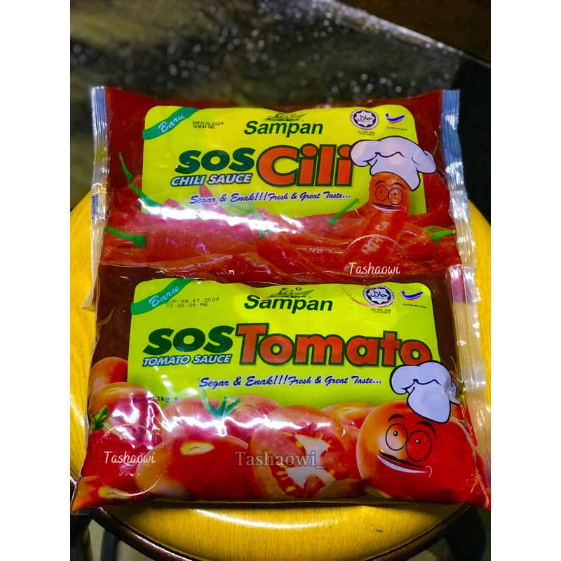 SOS Cili Sampan | Chili Sauce 1 KG SOS Tomato Sampan 1 KG | Shopee Singapore