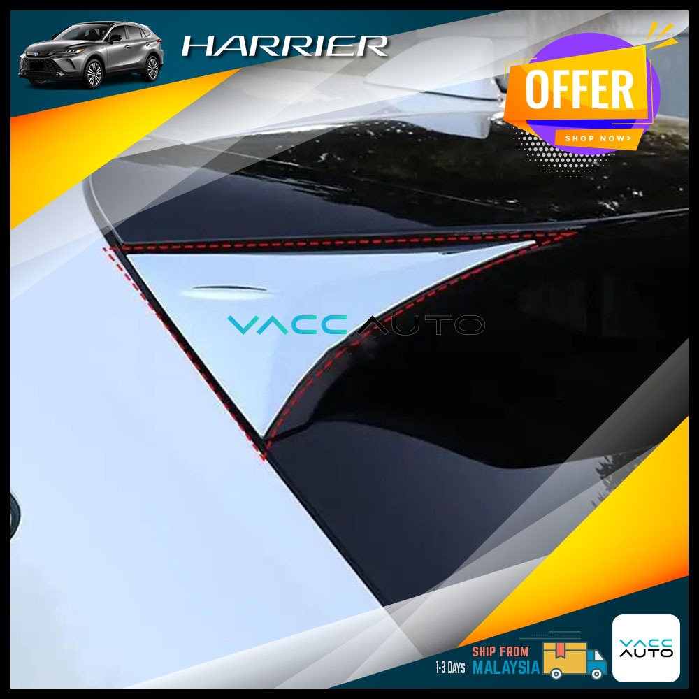 Toyota Harrier XU80 4th Gen (2020-2024) Rear Spoiler Triangle Chrome ...