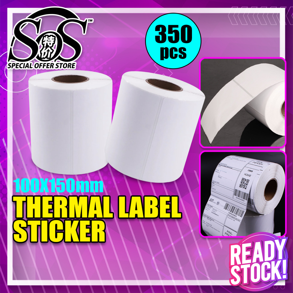 350pcs A6 Thermal Sticker Roll Thermal Label Sticker Airway Bill ...
