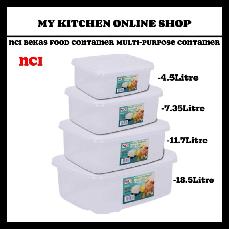 Bekas Food Container Multi-Purpose Container Rectangular Food Container ...