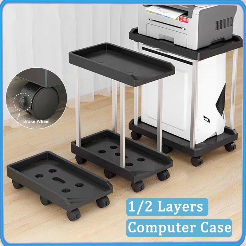 360 Rotating 2 Layers Rack Computer Case Holder CPU Stand PC Base ...