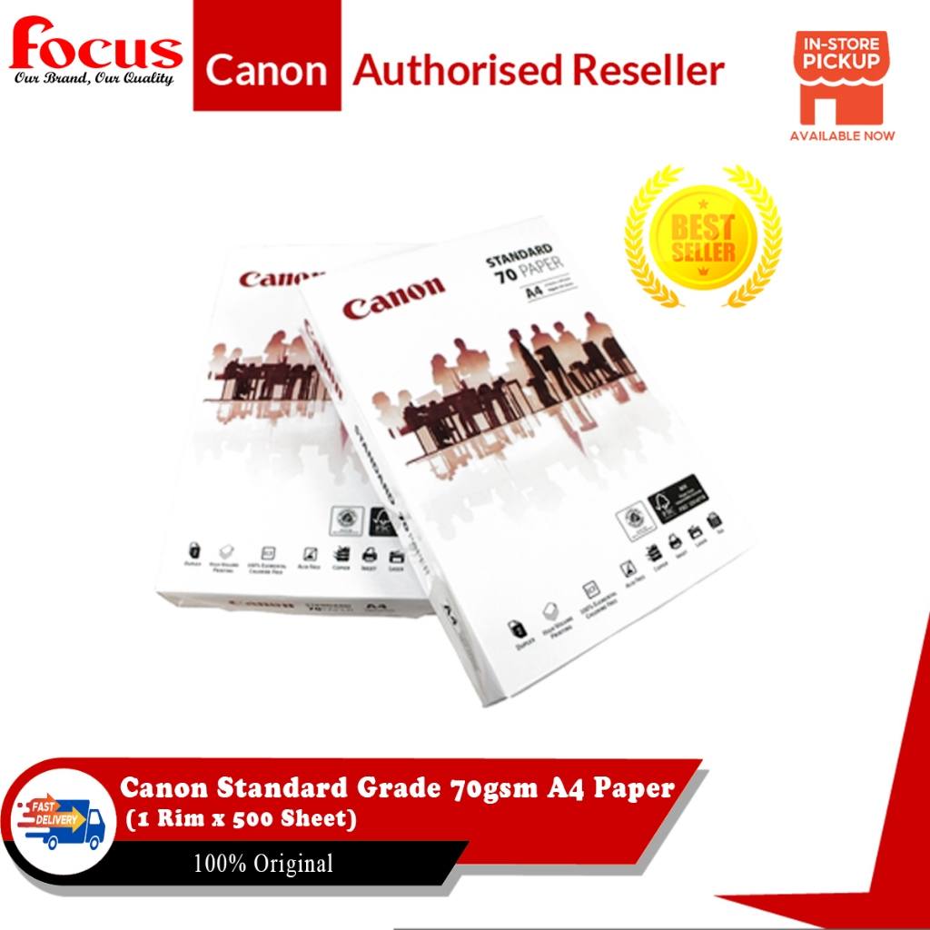 Canon Standard Grade 70gsm A4 Paper (1 Rim x 500 Sheet) | Shopee Singapore