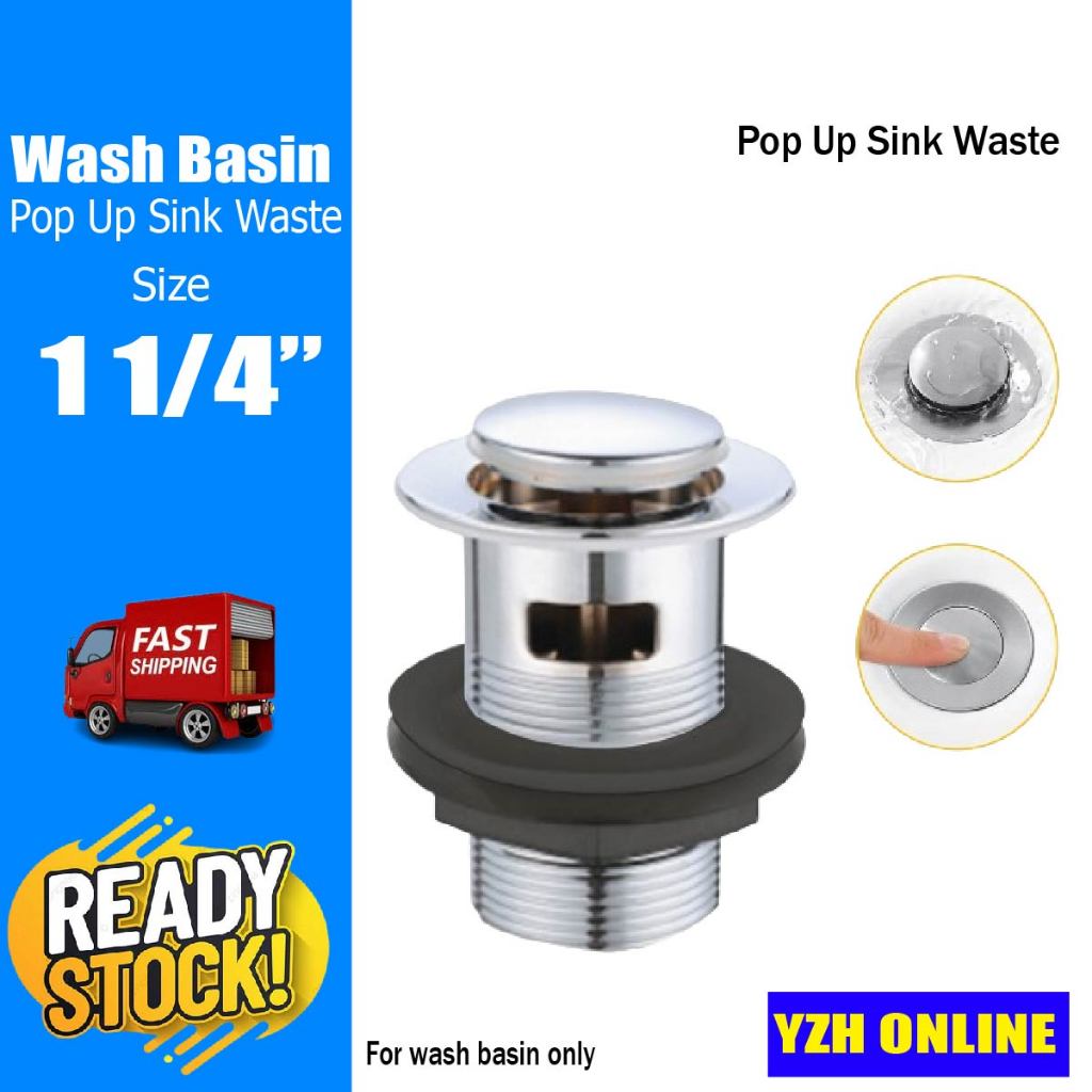 Bathroom Basin Sink Waste Pop Up sink waste overflow pop up 32mm Hole ...