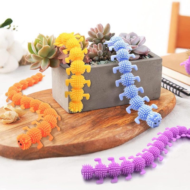 Caterpillar Textured Fidget Sensory Stretchy Toys Stress Reliever ...