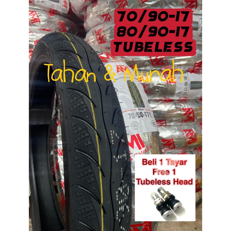 70/90-17 80/90-17 Diamond Maxxis AMT Tayar Tubeless Best Quality Budget ...