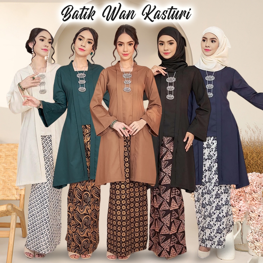 Wan Kasturi Batik Kebarung Kebaya Baju Kurung Modern Loose New Long ...