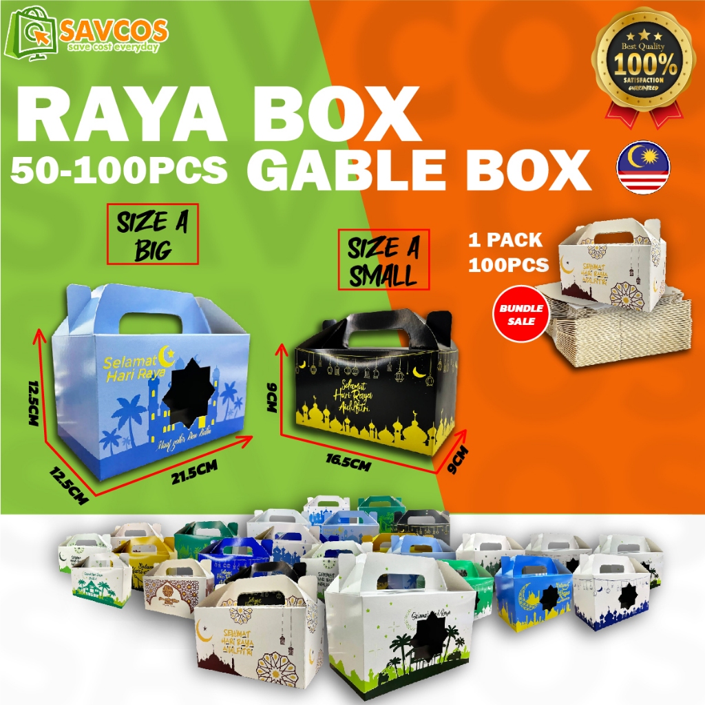 BUNDLE (50PCS-100PCS) RAYABOX,DOORGIFT BOX RAYA KOTAK KUIH RAYA BUAH ...