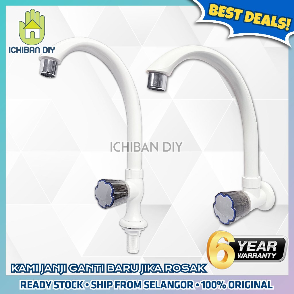 1/2" Wall Sink Tap / Pillar Sink Tap Kitchen Faucet Mount Water Plastic ...