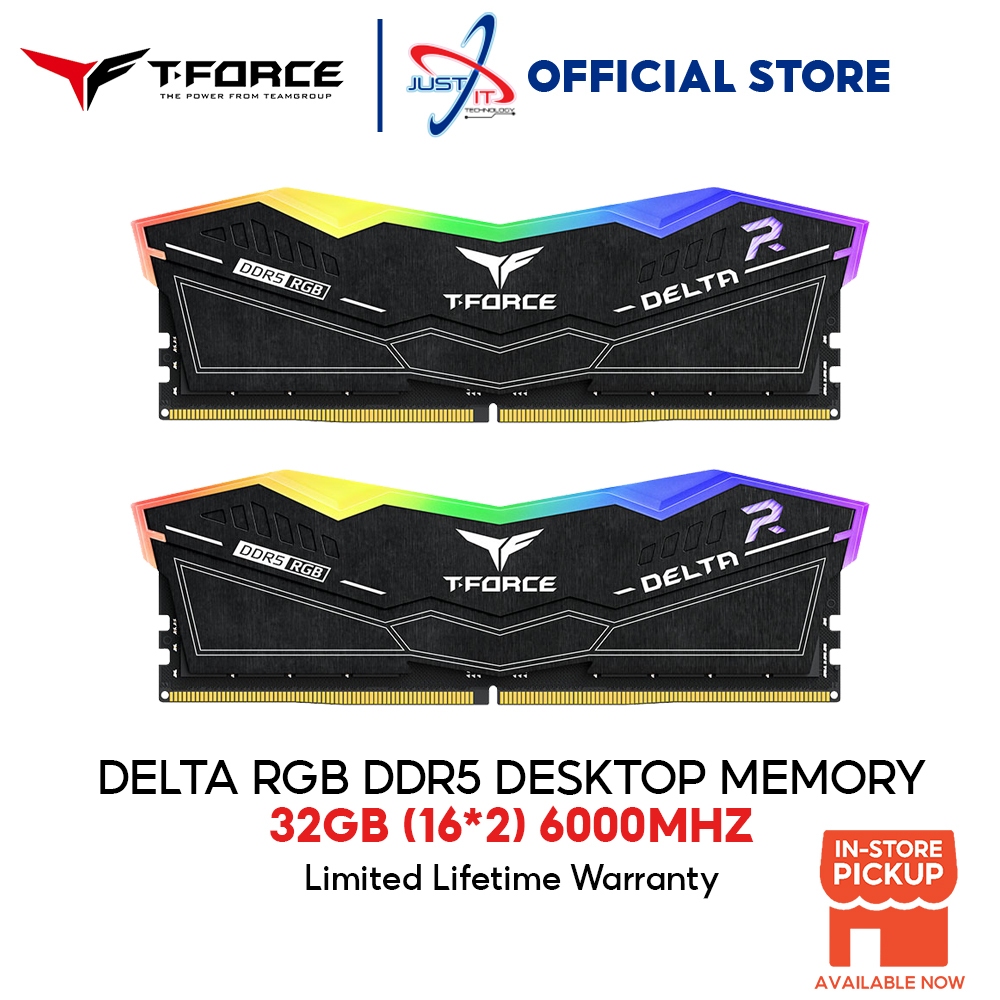 T-FORCE DELTA 32GB (16*2) / 64GB (32*2) DDR5 6000MHZ RGB GAMING PC RAM ...