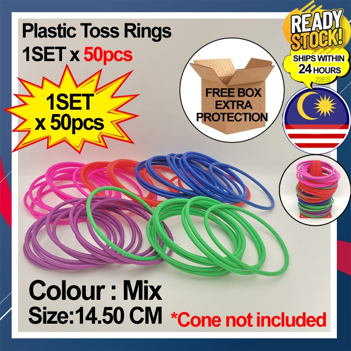 50pcs Plastic Toss Rings Kids Ring Toss Game for Carnival Garden ...