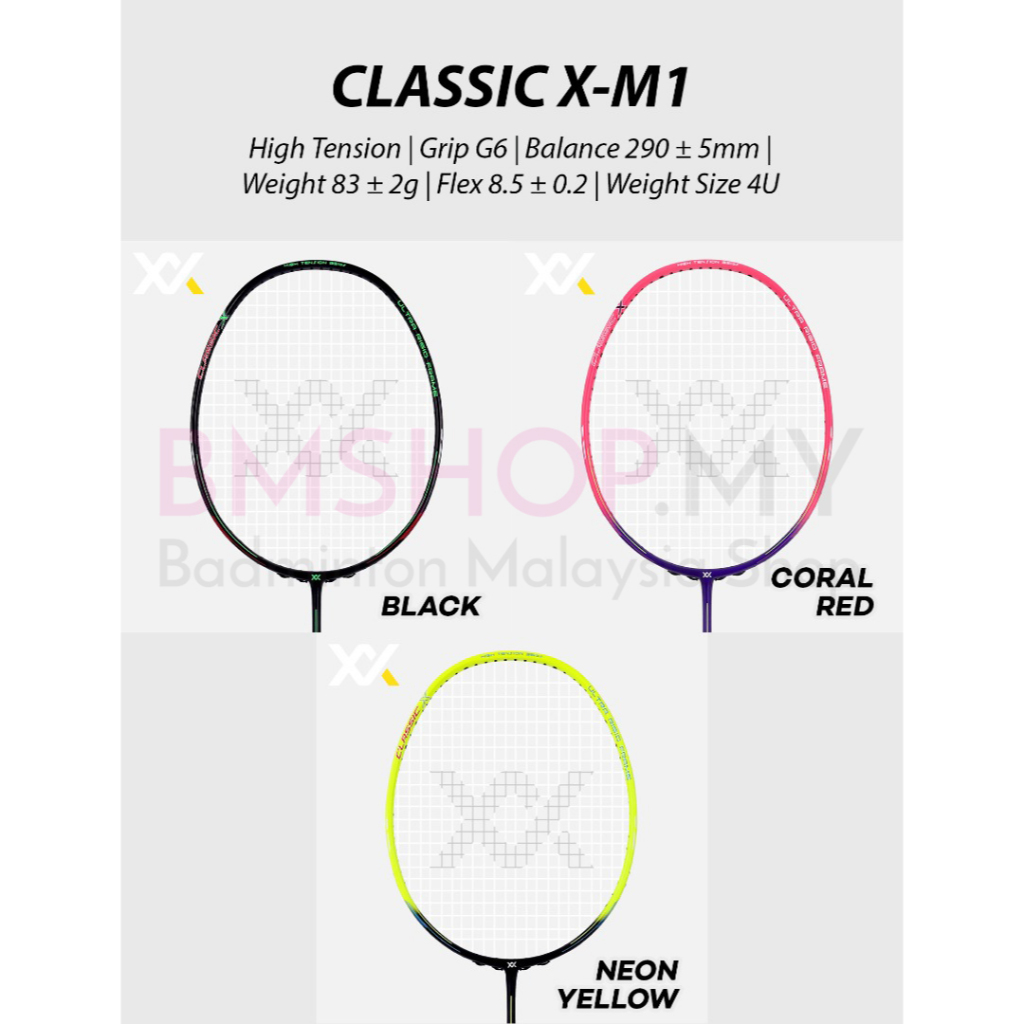 MAXX Racket Classic X-M1 (Free Stringing Service, Free String Yonex BG5 ...