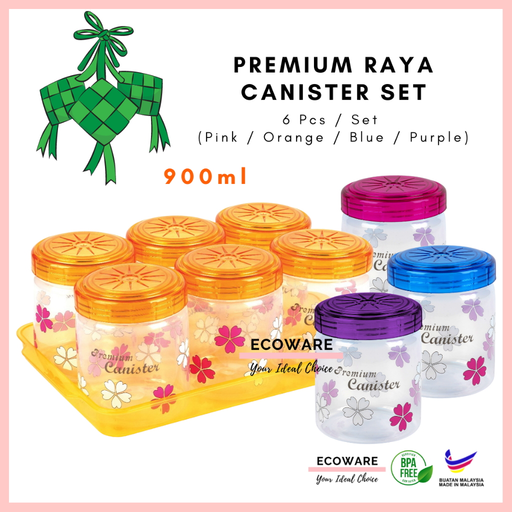Mamashop 6pcs Bekas Kuih Raya Set / Cookies Container Set / Bekas Kuih ...