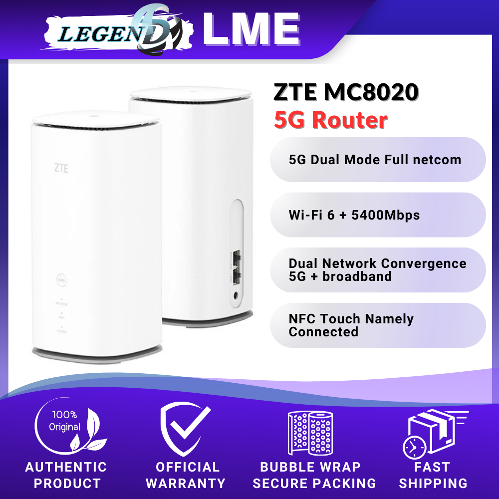 ZTE MC8020 5G WiFi Router Modem AX5400 | Support 5G SIM | 4*4 MIMO High Speed WiFi | NFC ZTE ...