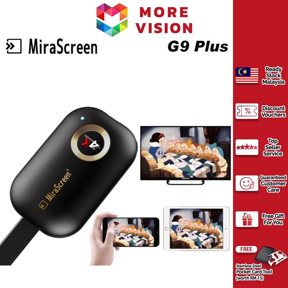 Mirascreen G9 Plus 2.4G/5G 4K Miracast WiFi HD TV Stick Mira Screen ...
