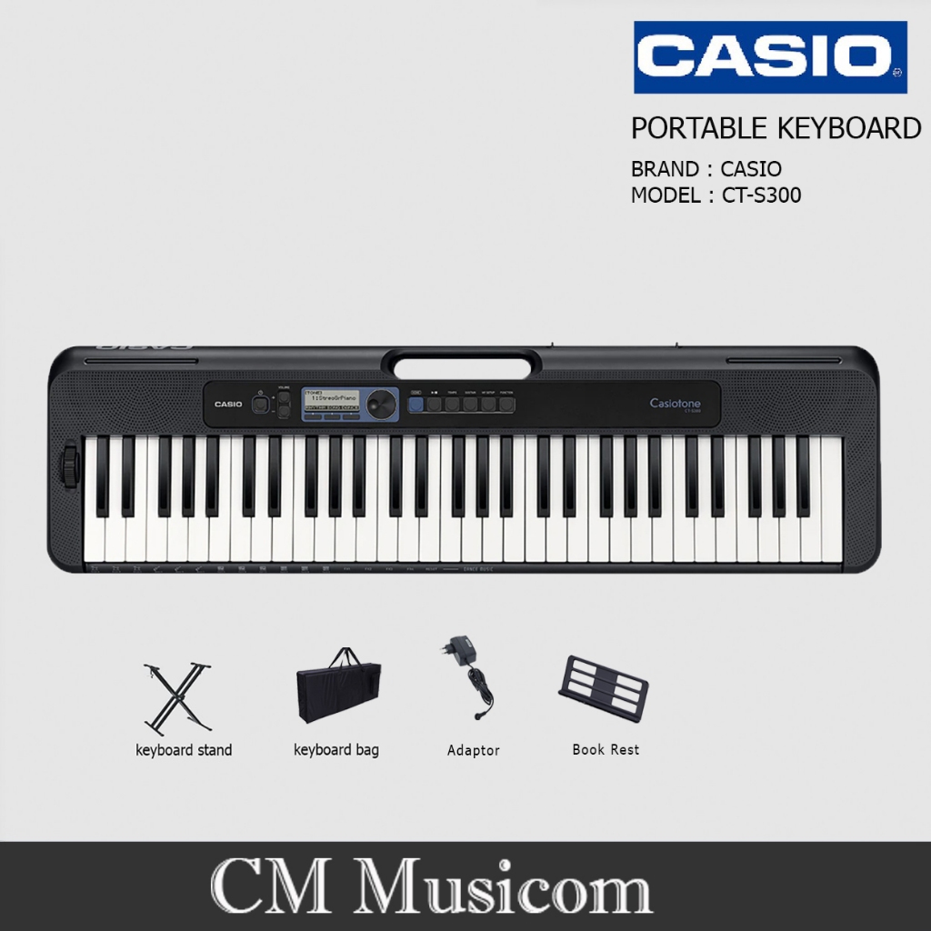 Casio CT-S300 Portable Keyboard 61 keys with Bag & Stand (Package B ...