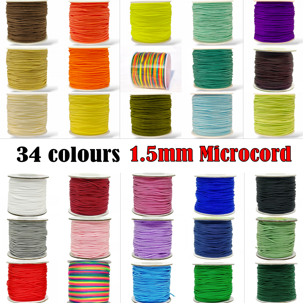 10ft Micro Cord 1.5mm Microcord for Paracord Bracelet Handcraft Stitch ...