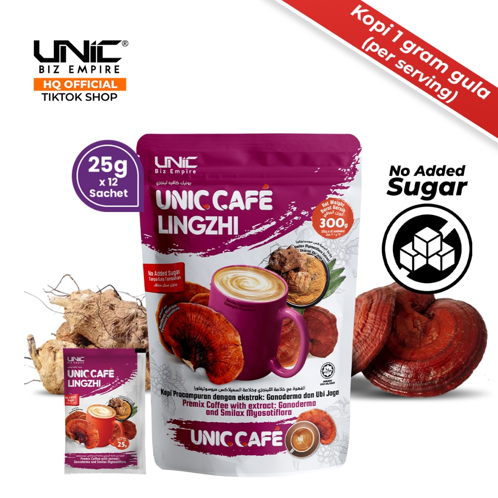 Unic CAFE LINGZHI Without Additional Sugar (12 Sachets/ Pack) | Shopee ...