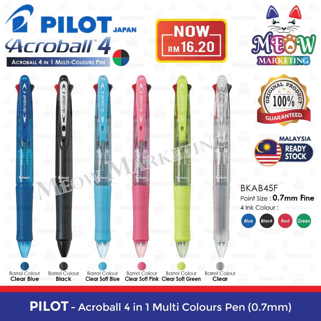Pilot Acroball 4 In 1 Multi Colours Pen / Multifunction Pen 0.7mm ...