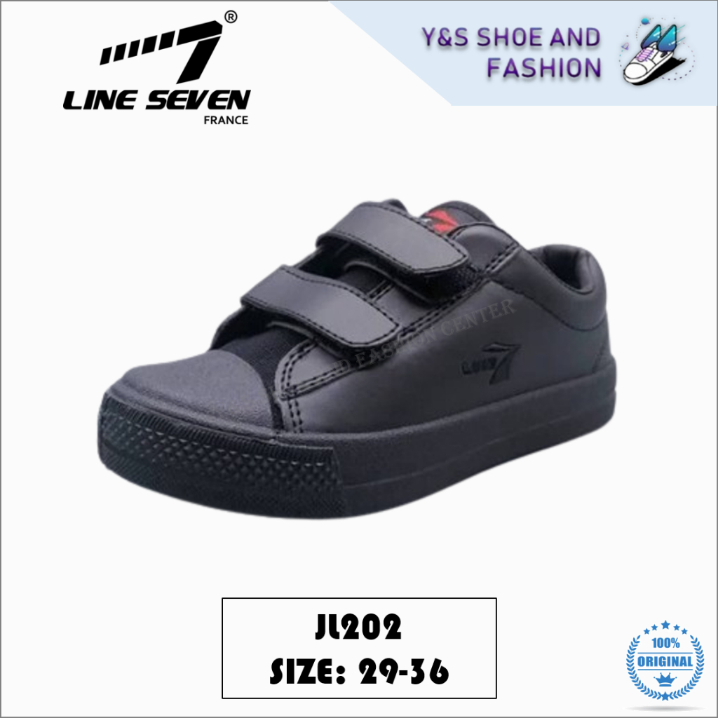 Line 7 Seven Primary School Shoe Black JL202 FULL PVC | Kasut Sekolah ...
