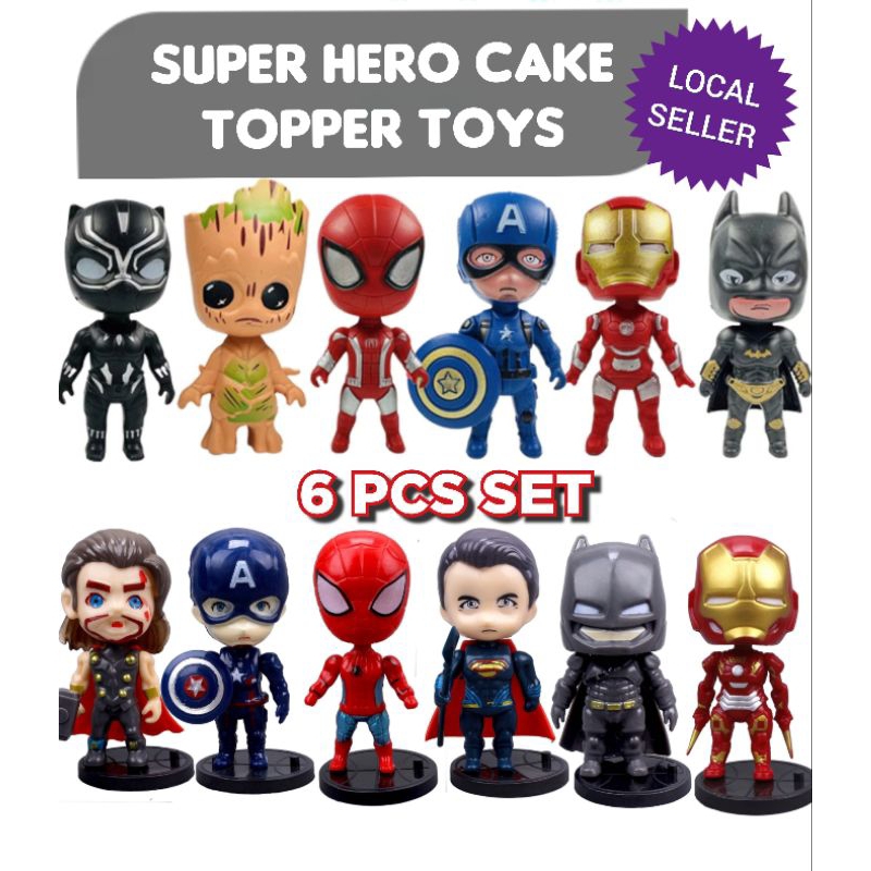 6pcs/set Marvel Avengers Cake Topper Super Hero Cake Decoration ...