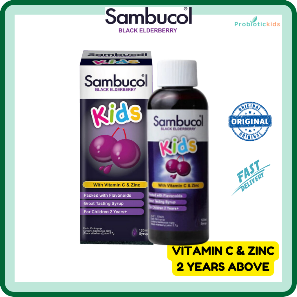 SAMBUCOL BLACK ELDERBERRY KIDS SYRUP | 120ml | EXP: 02/27 | Sambucol ...