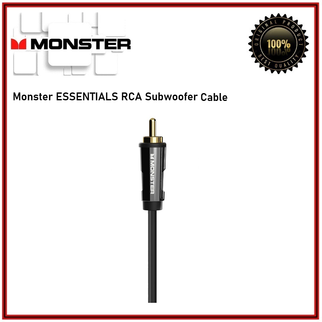 Monster Cable | ESSENTIALS RCA Subwoofer Cable 3m/5m | Shopee Singapore