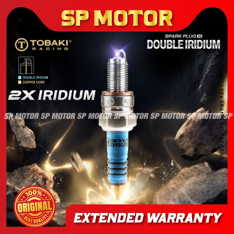 TOBAKI RACING Spark Plug DOUBLE Iridium Y15ZR/Y16ZR/LC135/NVX155/NMAX ...