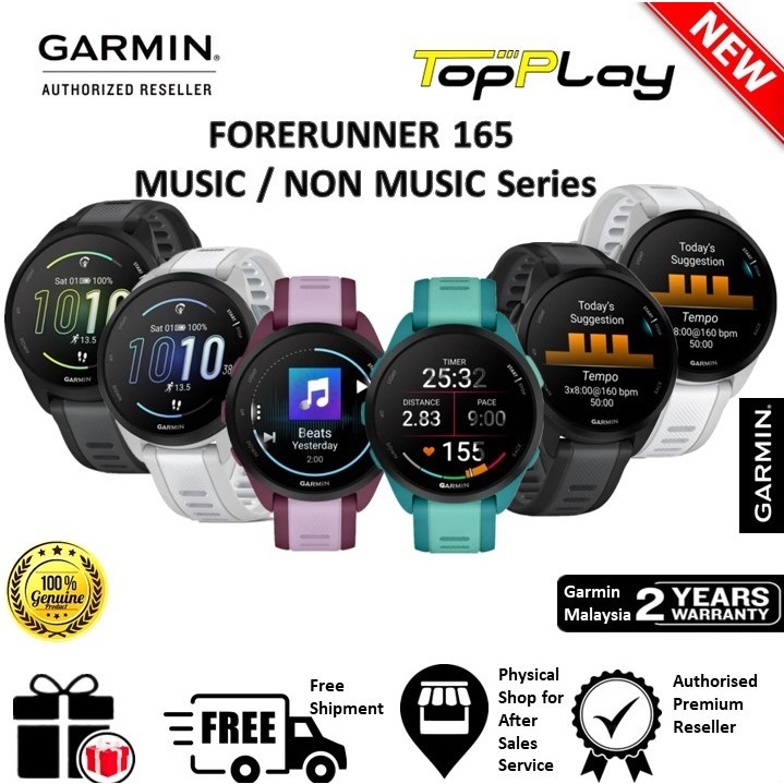 GARMIN FORERUNNER 165 / 165 MUSIC - AMOLED Multi Sport Hike Watch ...