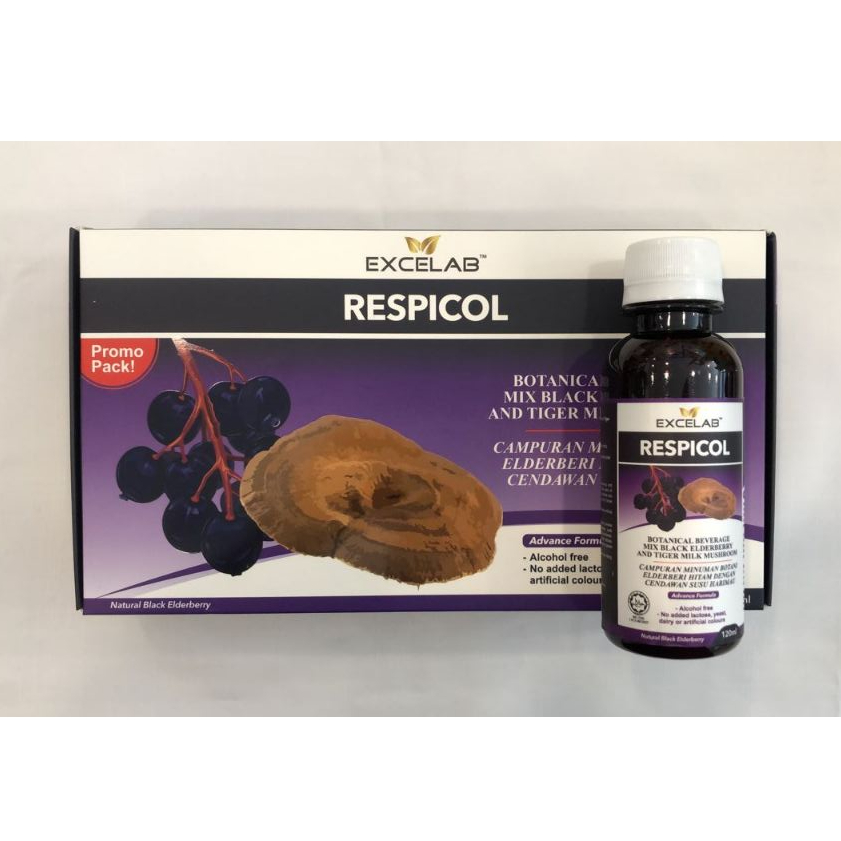 EXCELAB RESPICOL 120ML (BLACK ELDERBERRY + TIGER MILK MUSHROOM ...
