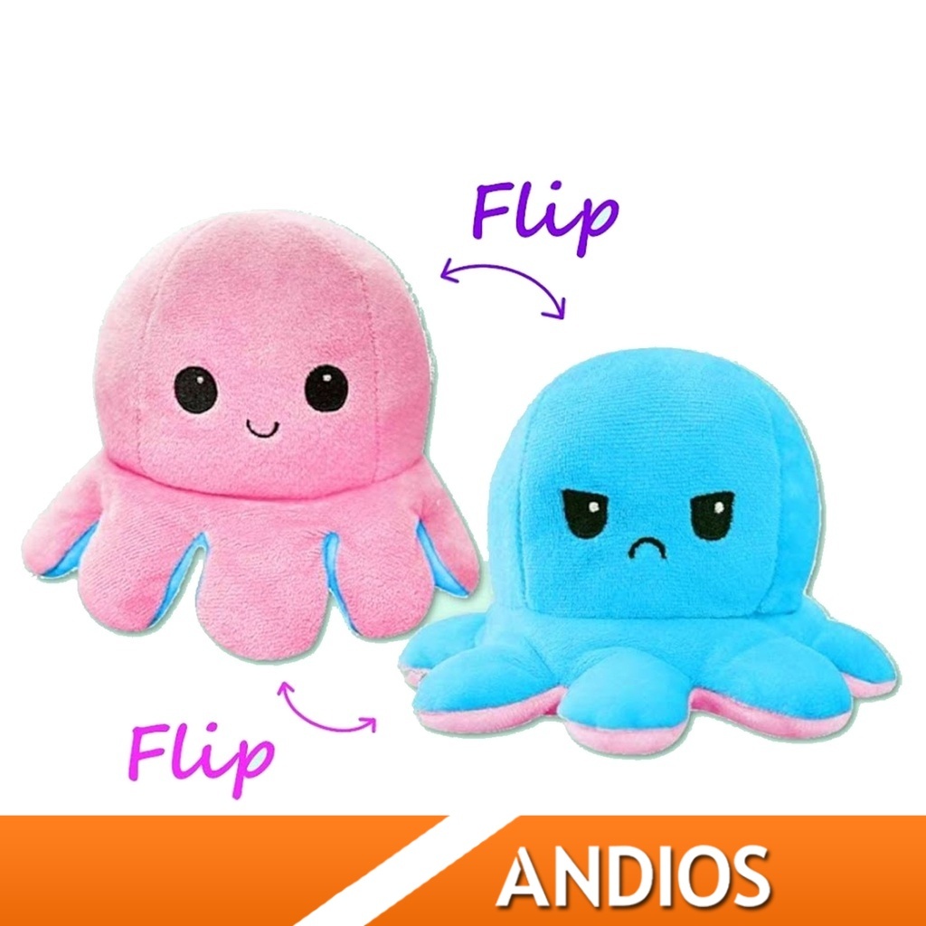 Octopus Statue 2 faces Tiktok Viral Happy Face Angry Sad Sad Reversible ...