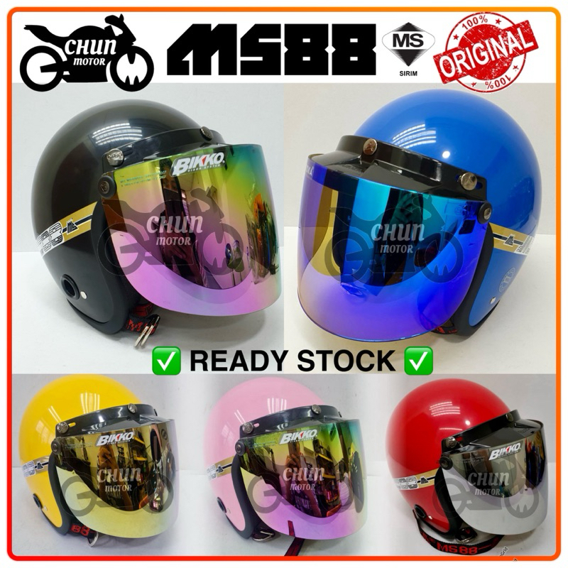 MS88 Helmet with Bikko Visor Bogo Visor BKP Cruiser Rainbow (Sirim ...
