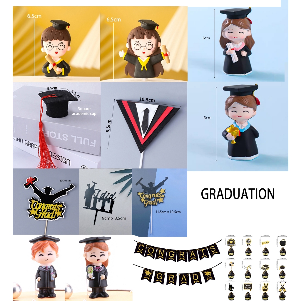 - Graduation Cake Topper & Decoration graduate cap graduation flag hat ...