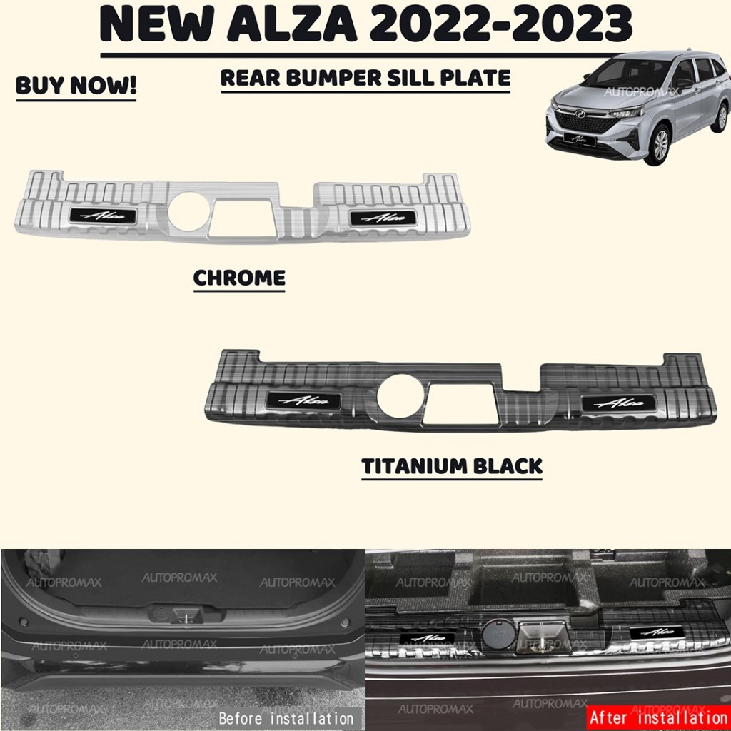 AUTOPROMAX Perodua alza 2022 rear bumper Inner sill plate accessories ...