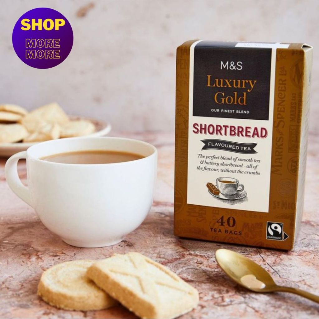 M&S Luxury Gold Shortbread Biscuit Teabags 40p with Shortbread Finger ...