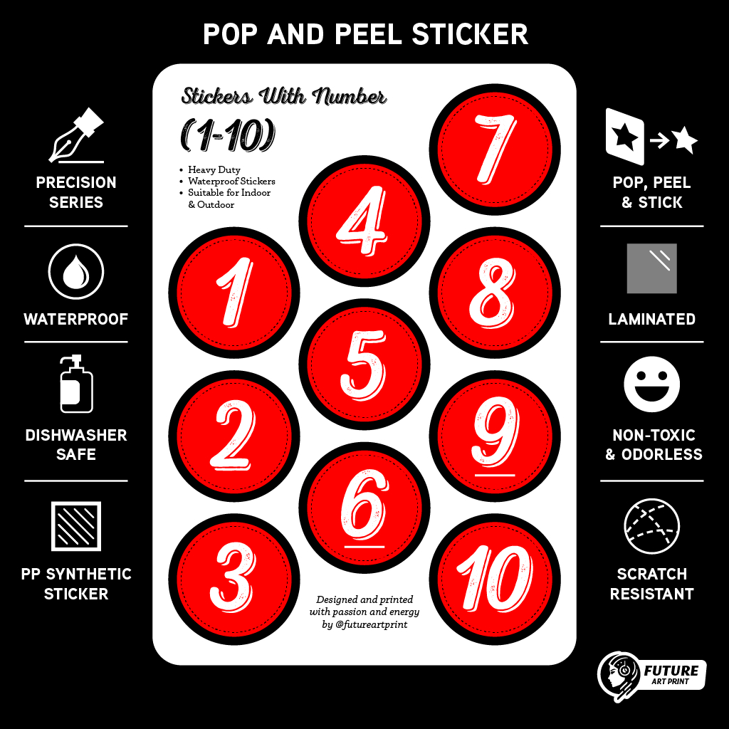 Set Number Stickers of 1-100 Alphabet Letter A-Z Symbols. Premium Red ...