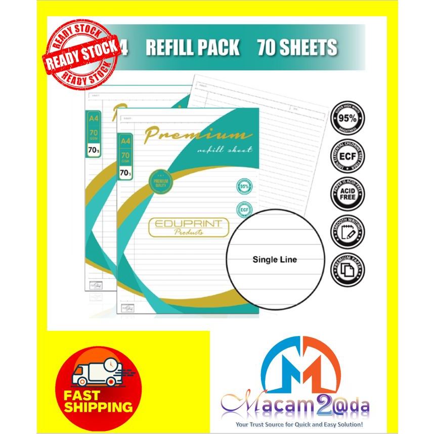 EDU Paper Examination Sheet Exam Paper A4 Size 70GSM Single Line Note ...