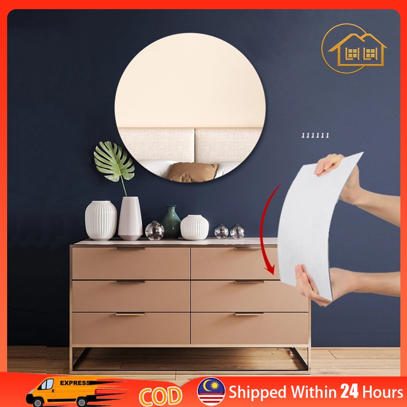 LI- Acrylic Round Mirror Mirror Sticker Wall Self-Adhesive Bathroom ...