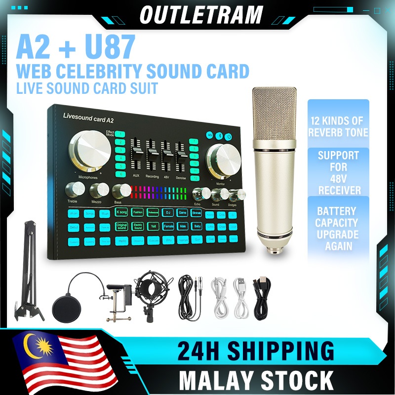 [24H Ship]A2 Live 48V Sound Card 12 Sound Effects Youtube HIFI Mixer ...