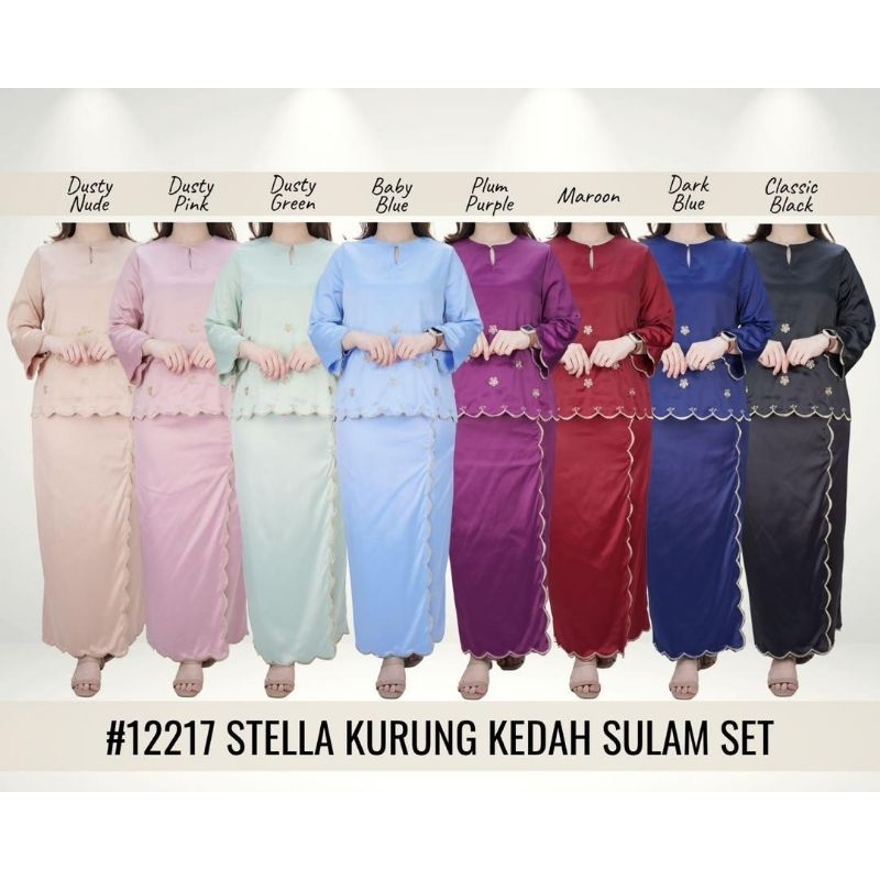 STELLA KURUNG KEDAH SULAM SET KOLEKSI RAYA 2024* | Shopee Singapore