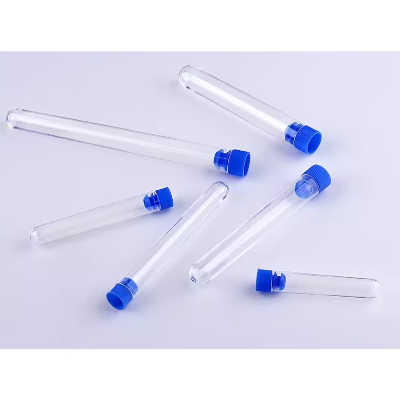 pack of 100pcs PS test tube 5ml 10ml 12x75mm 12x100mm 16x100mm with ...