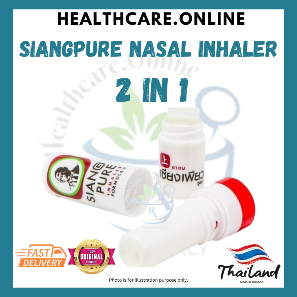 SIANGPURE INHALER SIANG PURE 2 IN 1INHALER AND RUB OIL 2ML UNTUK HIDUNG ...